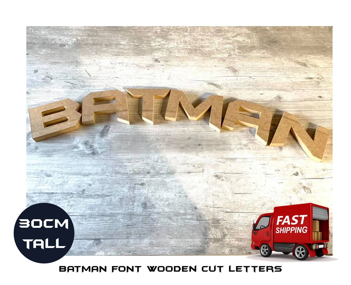 30cm Batman Superhero Font Style Large Wooden MDF Letter Blanks - Toy ...