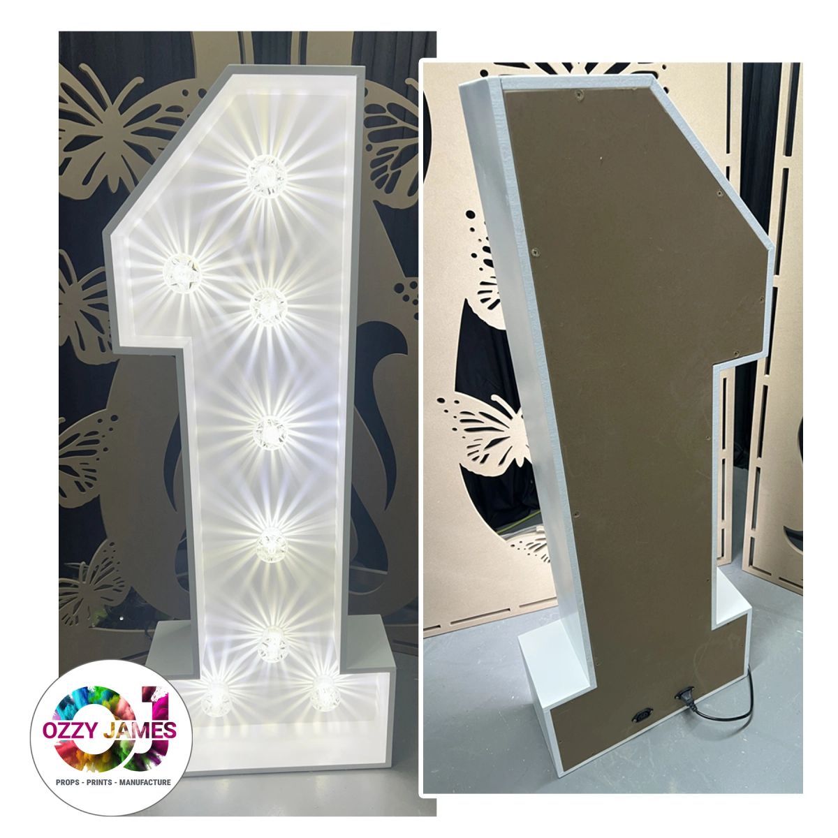 Full Set Of 10 L.E.D Light Up Numbers (0-9)