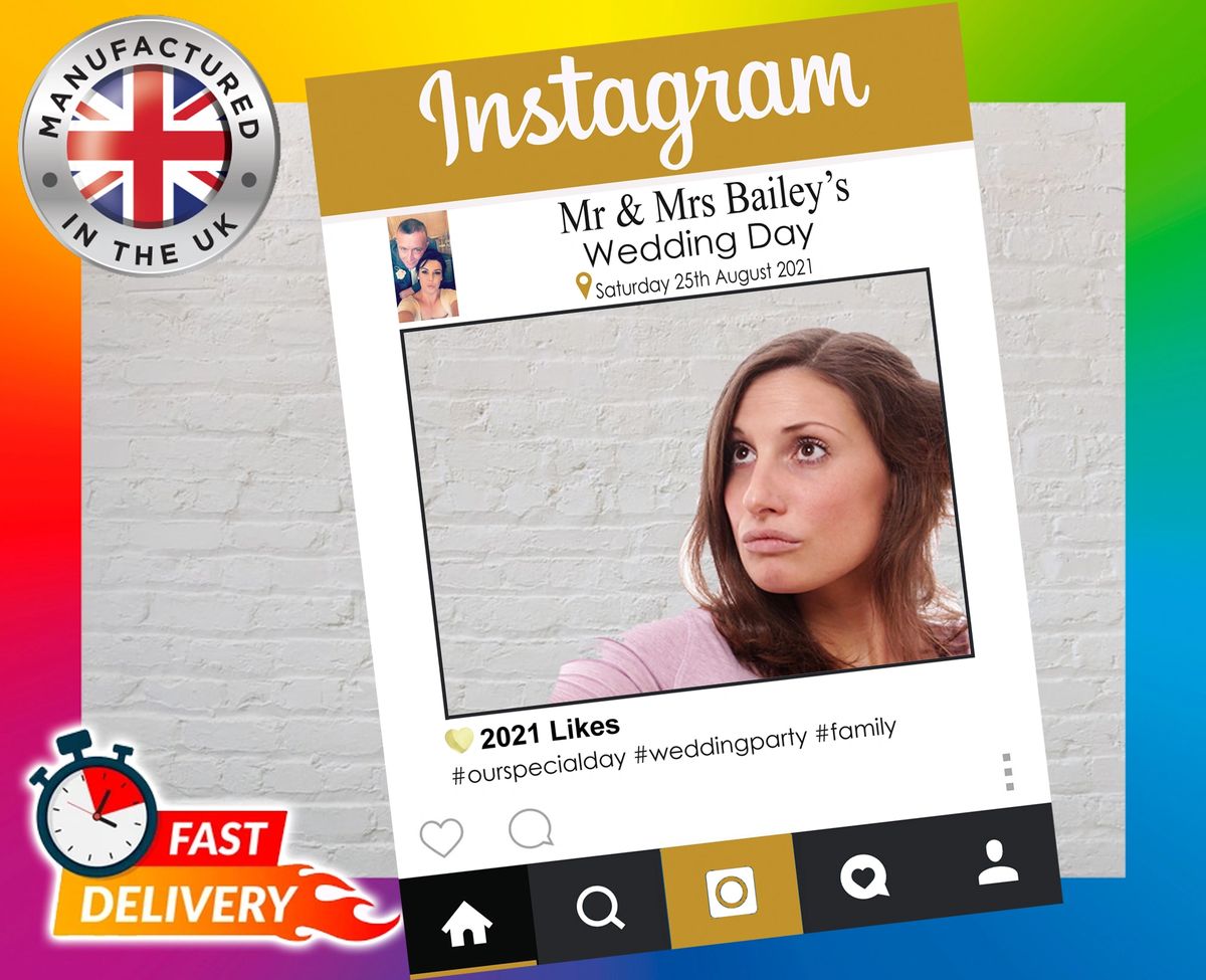 Personalised Gold Style Instagram Selfie Frame