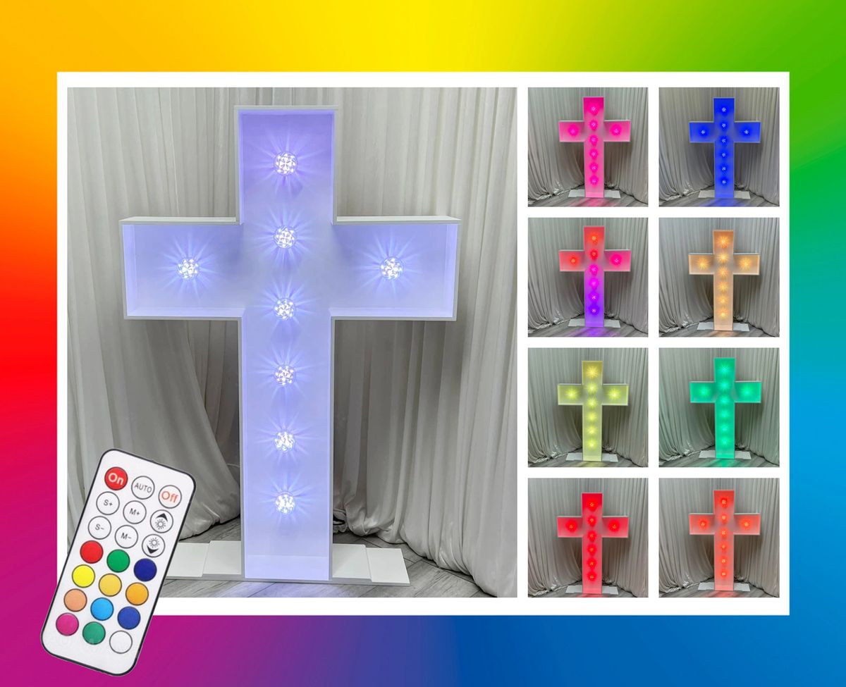 4ft LED RGB Colour Changing Cross