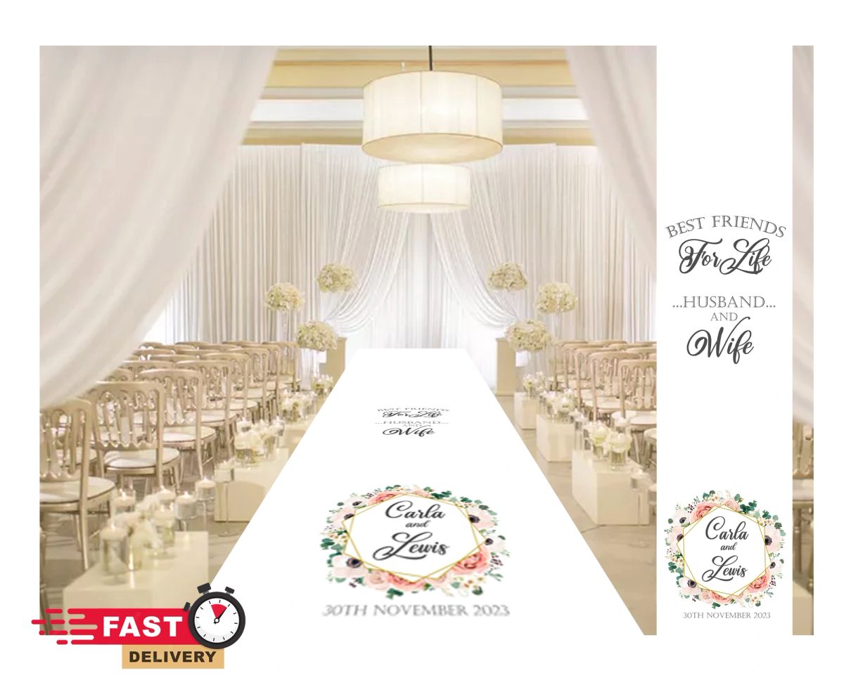Personalised Wedding Aisle Runner - Floral