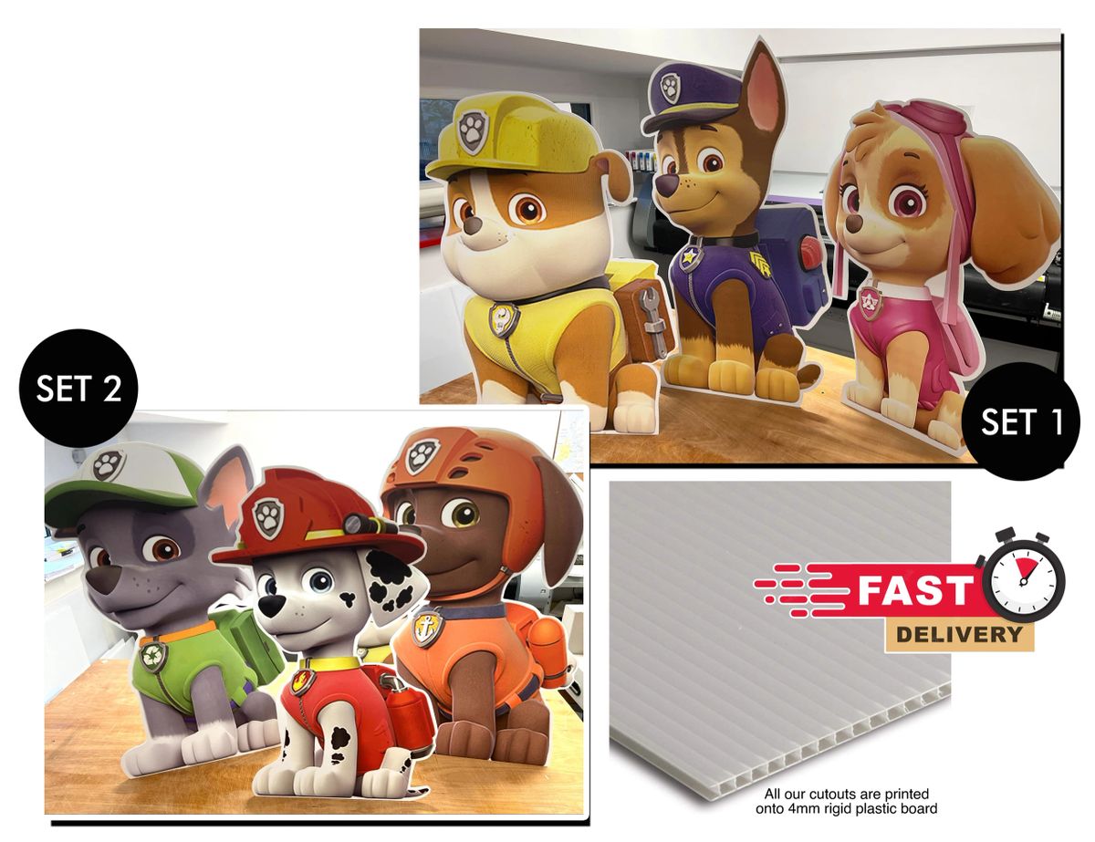 Set of 3 Paw Patrol Cut Outs (choose any 3 characters)