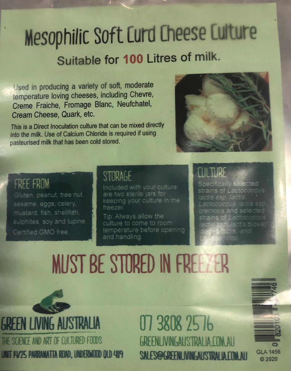 Mesophilic Soft Curd Cheese Culture with Sterile Jar - 100 litres