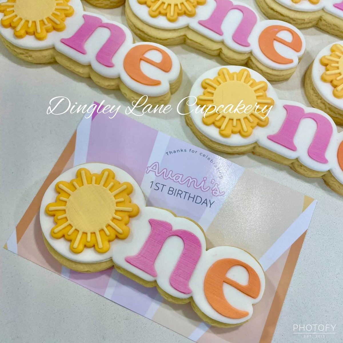 One - Vanilla Cookie with a Personalised Backing Card