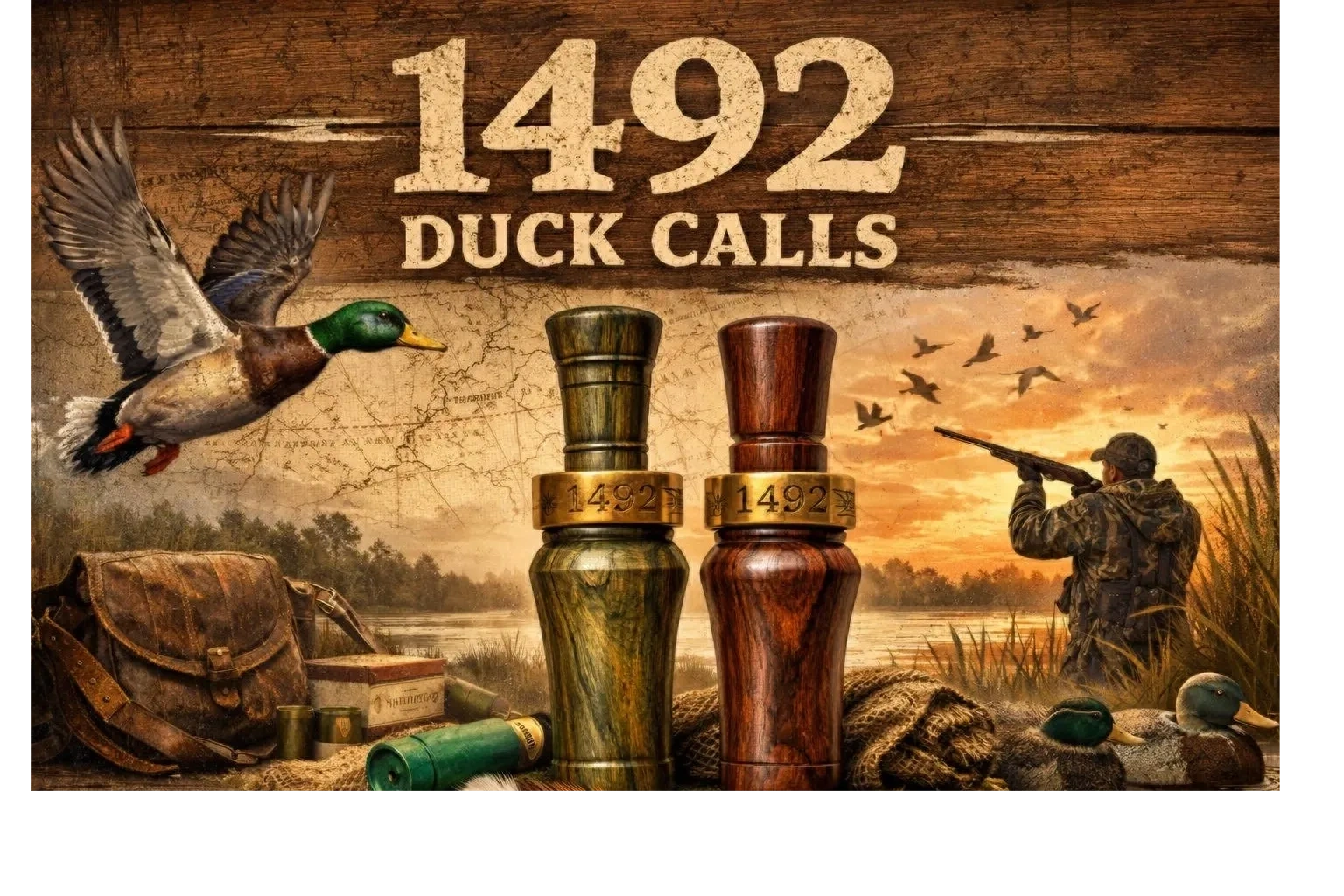 Handcrafted Duck Calls, each one hand made one at a time.