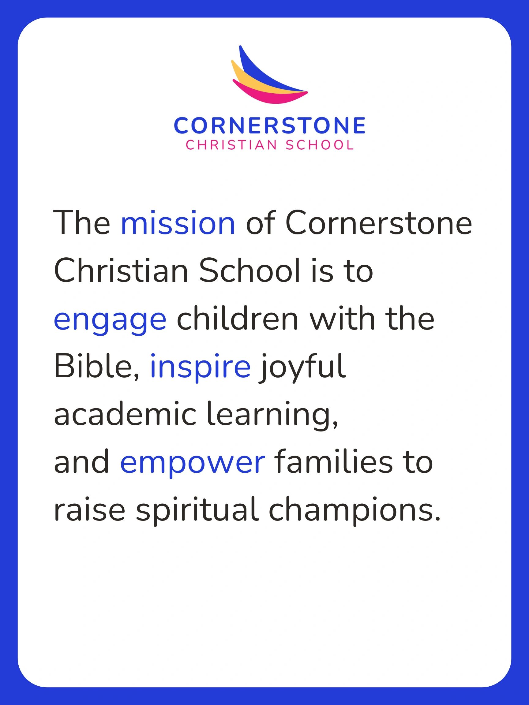 Cornerstone Christian School - Home