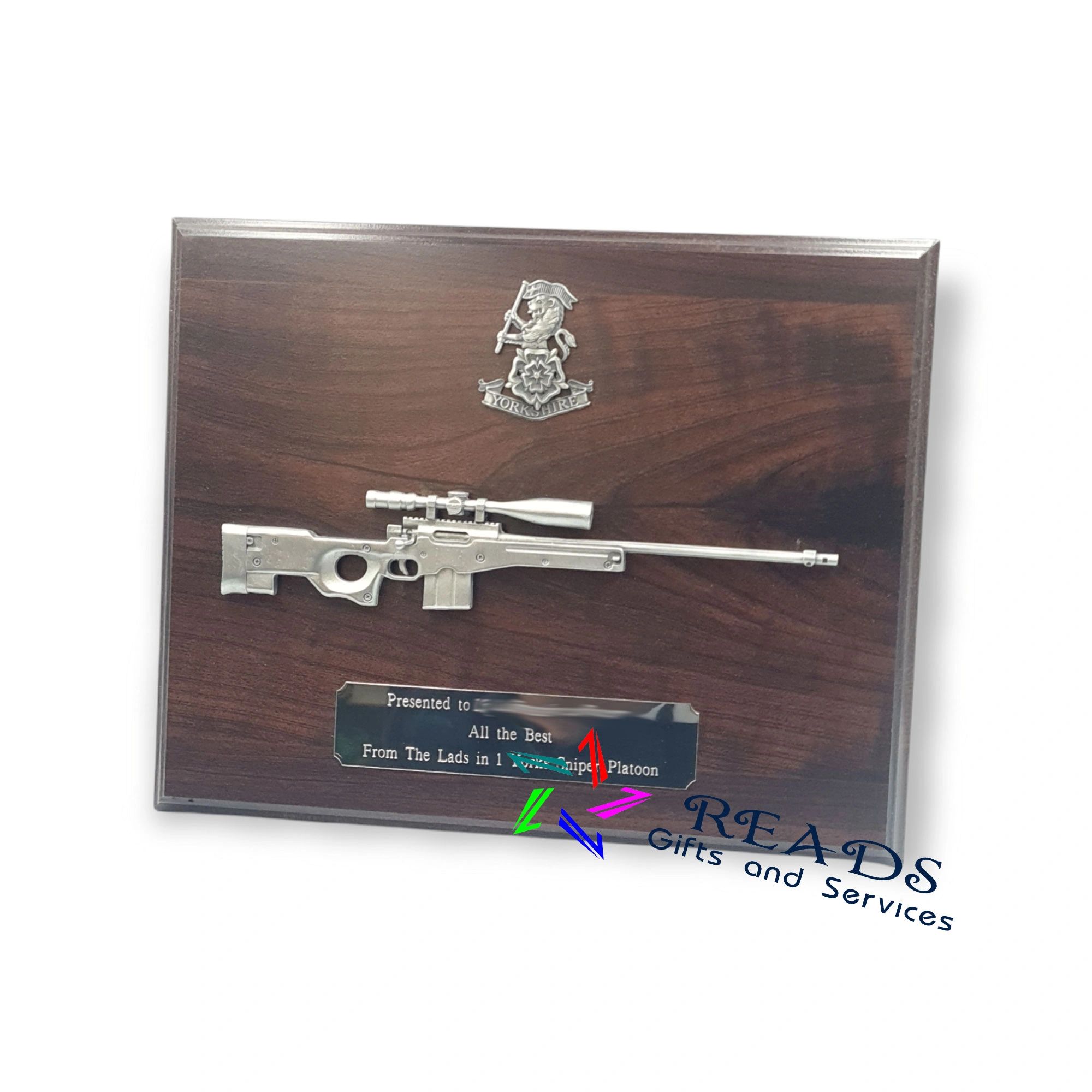 Collectibles L115A3 SNIPER RIFLE and Cap Badge Large Wooden Military ...