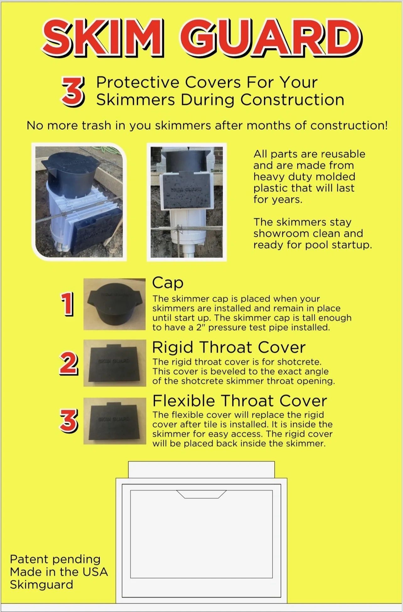 SKIM GUARD - Skimmer, Skimmer, Pool Skimmer, Swimming Pool Skimmer