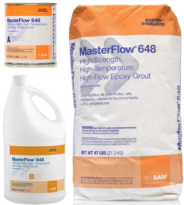 SikaFlow 648 antes MasterFlow 648 - Kit de 3 partes
