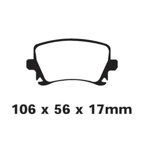 Rear brake pads for 310mm x 22mm discs - Audi S3 TT VW Golf MK5 R32 ...