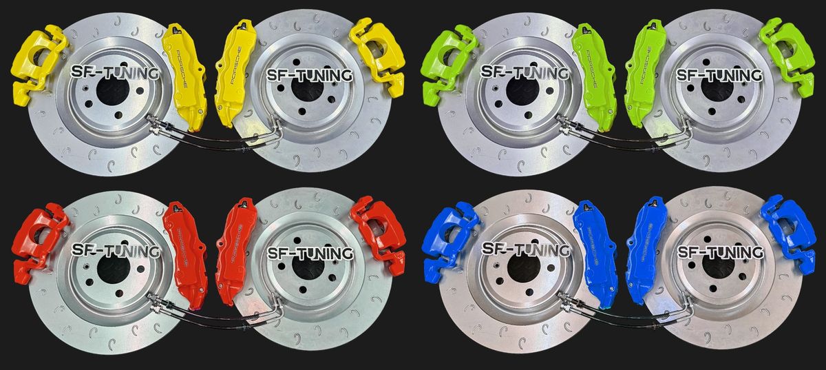 Twin Rear Big Brake Kit Porsche 4pot Calipers for AWD VAG cars MK5 R32 ...
