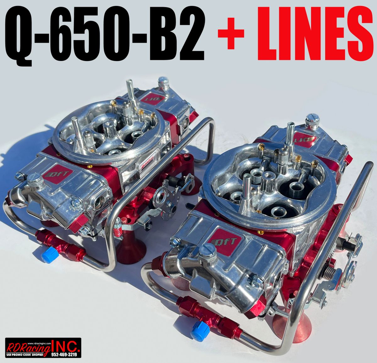 Quick Fuel 650 Cfm Blower Supercharger Carburetors Q-650-B2 With Lines