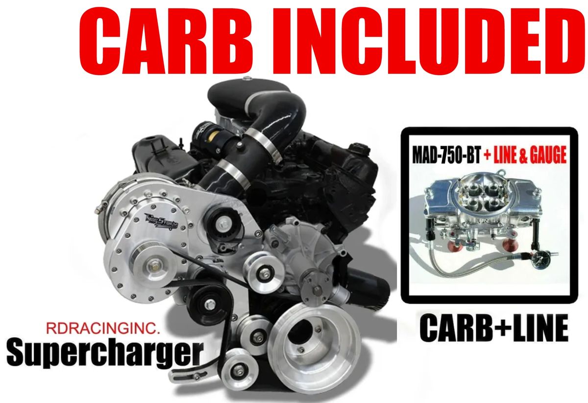 Ford Windsor 351W Supercharger Torqstorm Serpentine Billet System With Carb