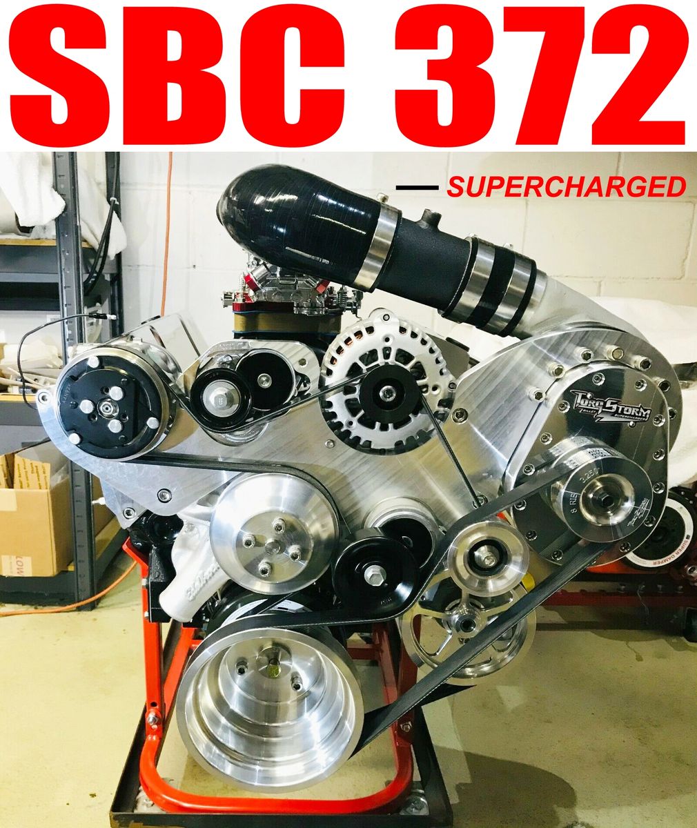 SMALL BLOCK CHEVY SUPERCHARGED 372 TORQSTORM PLUS KIT PUMP GAS ENGINE (In-Stock)