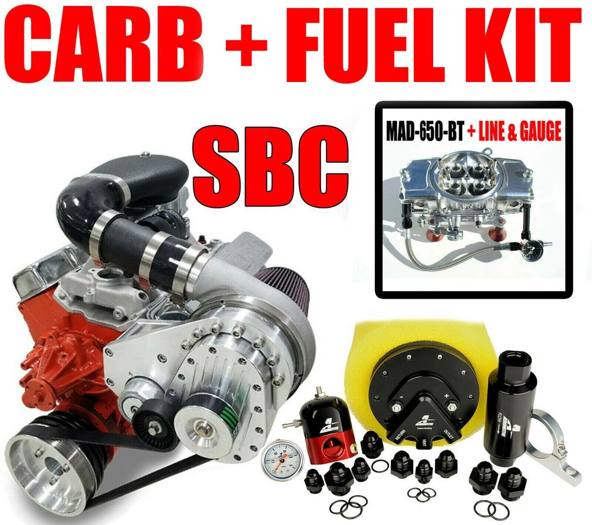 TORQSTORM SUPERCHARGER Small Block Chevy With Carburetor And Fuel Kit