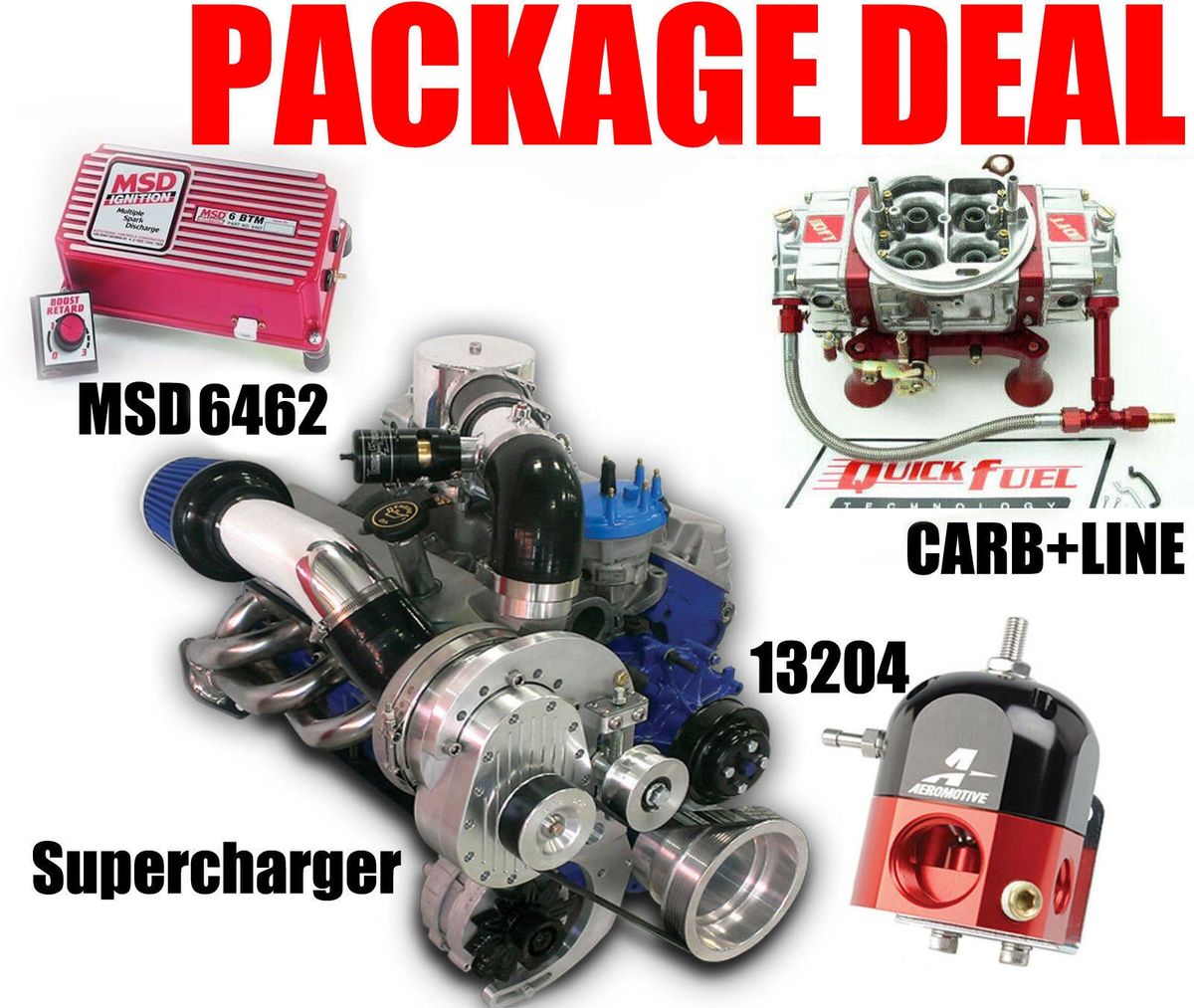 Small Block Ford 302 Supercharger Torqstorm Billet System Combo