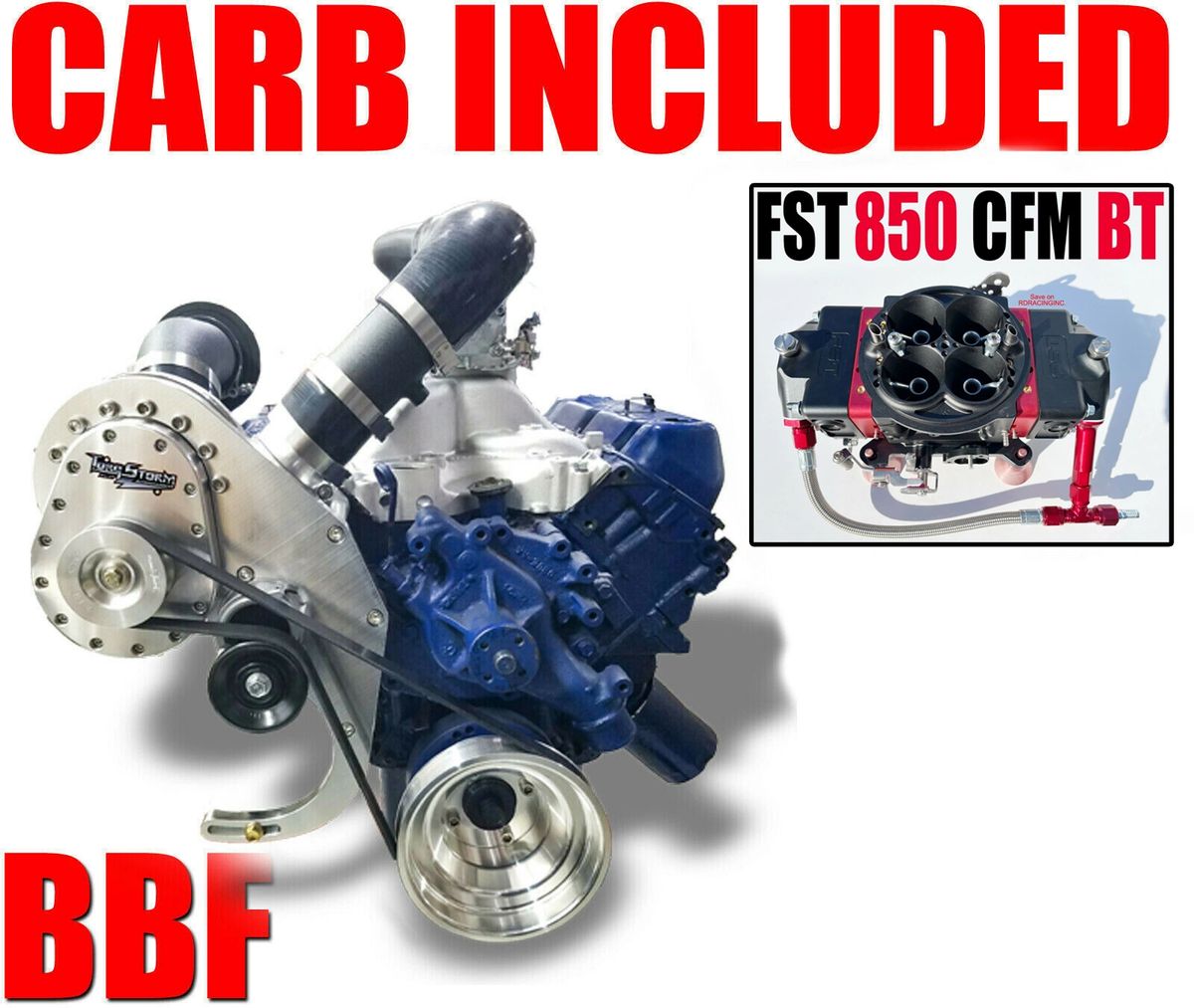 Big Block Ford Supercharger Torqstorm Billet System With Carburetor