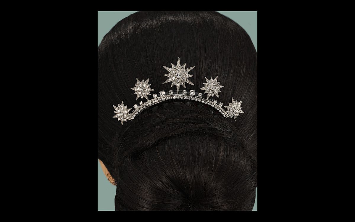 Five Crystal Stars Hair Comb