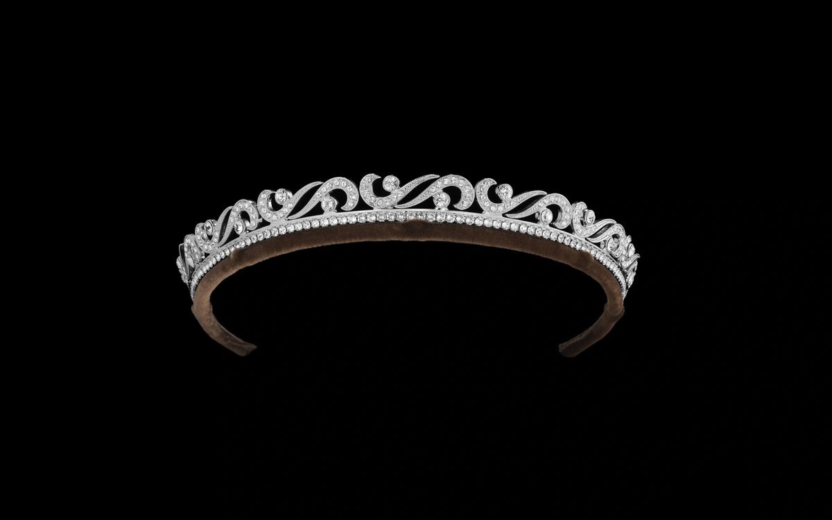 Crystal Low S Scroll Tiara