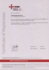 Certifications | T. Darby (Electrical) Ltd