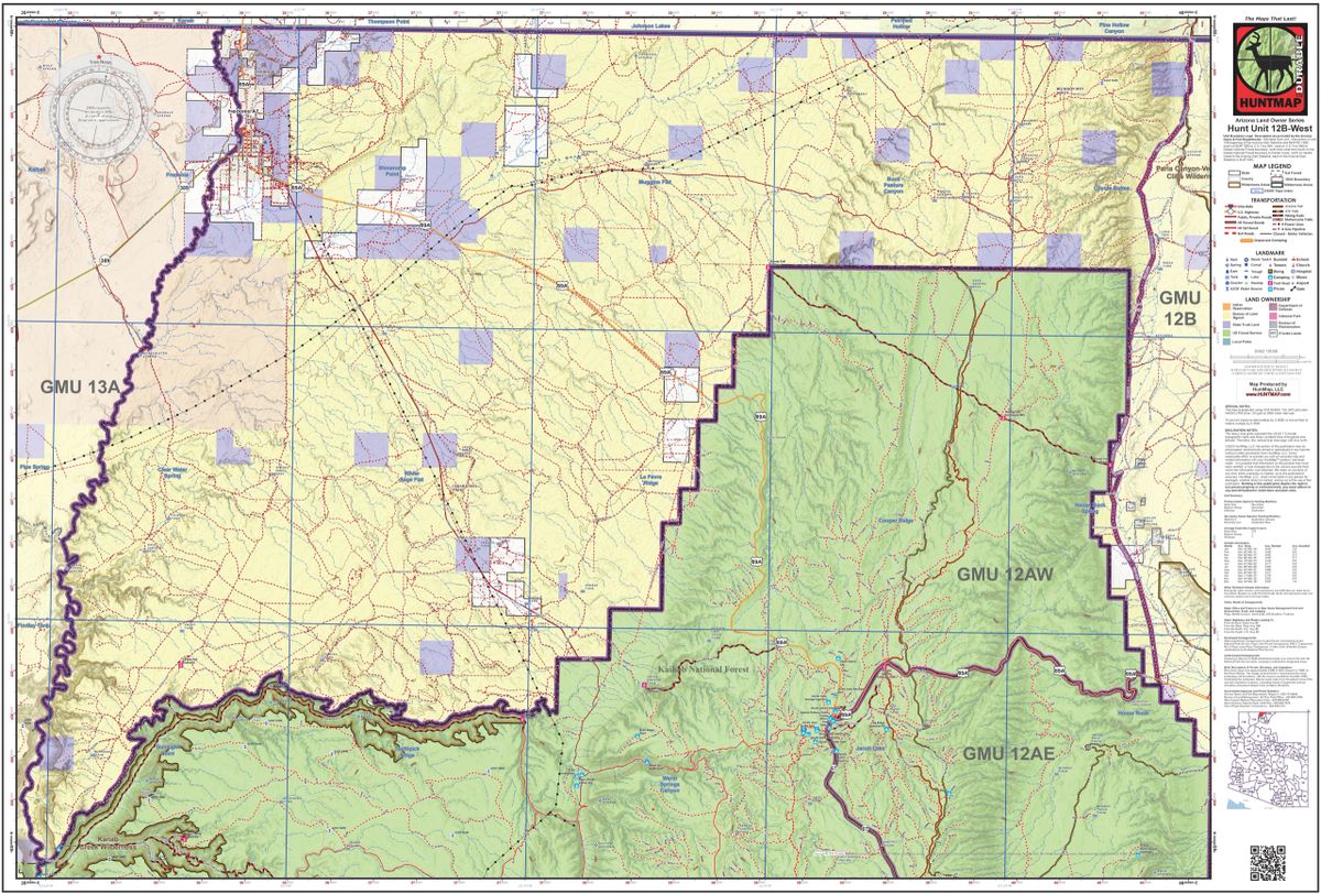 Arizona HuntMap GMU 12B-West