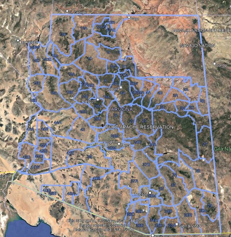 Arizona State GMU Download for Google Earth (KML)
