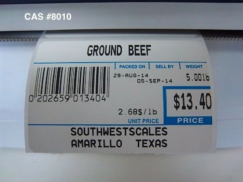 CAS #8010 UPC Thermal Labels 12 Rolls Per Case