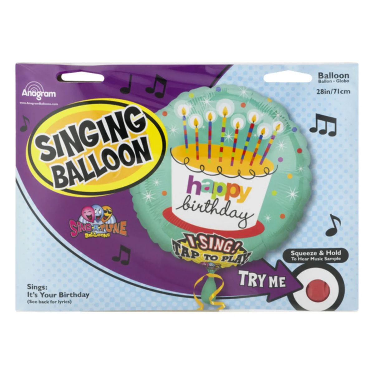 28" Happy Birthday Singing Balloon