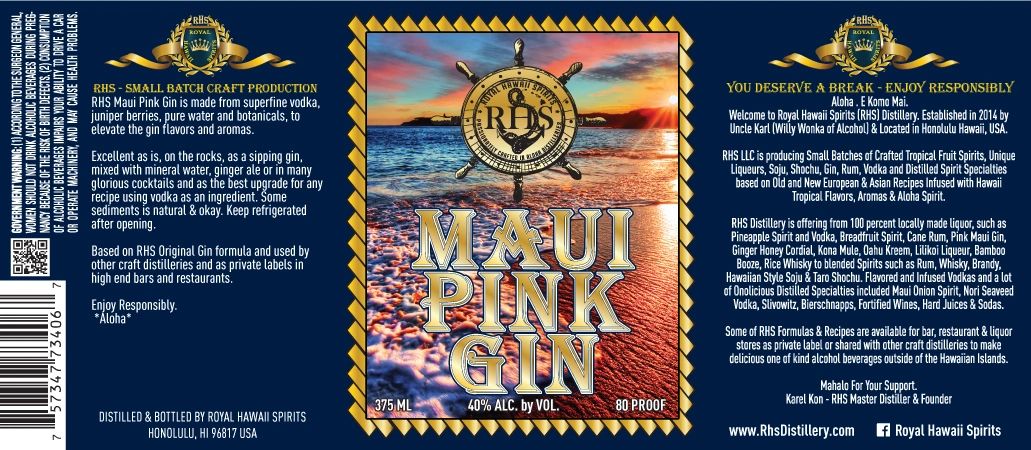 Maui Gin Crafted By Royal Hawaii Spirits Distillery- Award Winning ...