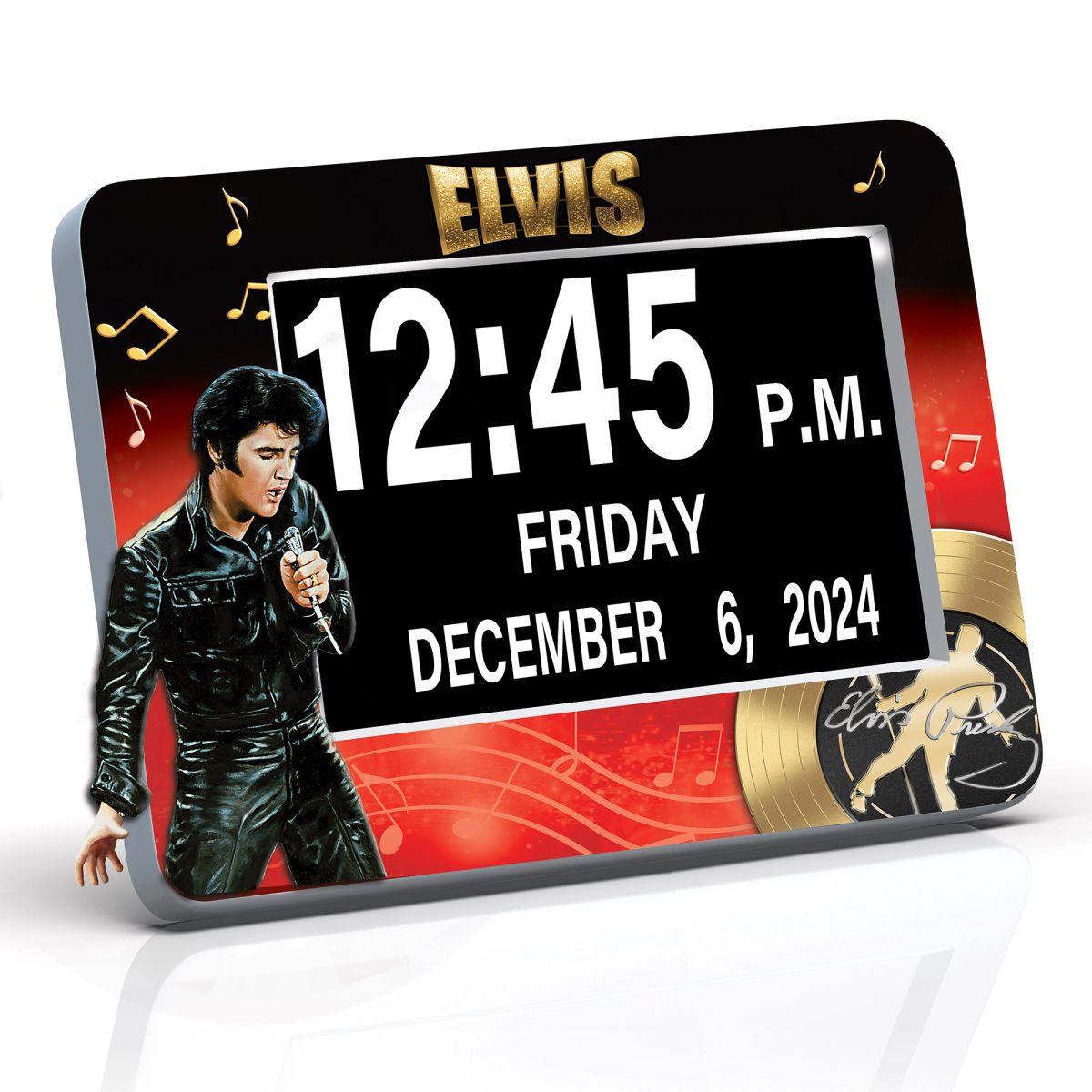 Elvis Easy Read Clock by Bradford Exchange