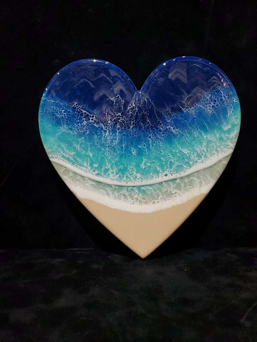 Ocean Wave Heart by Sara's Art Corner