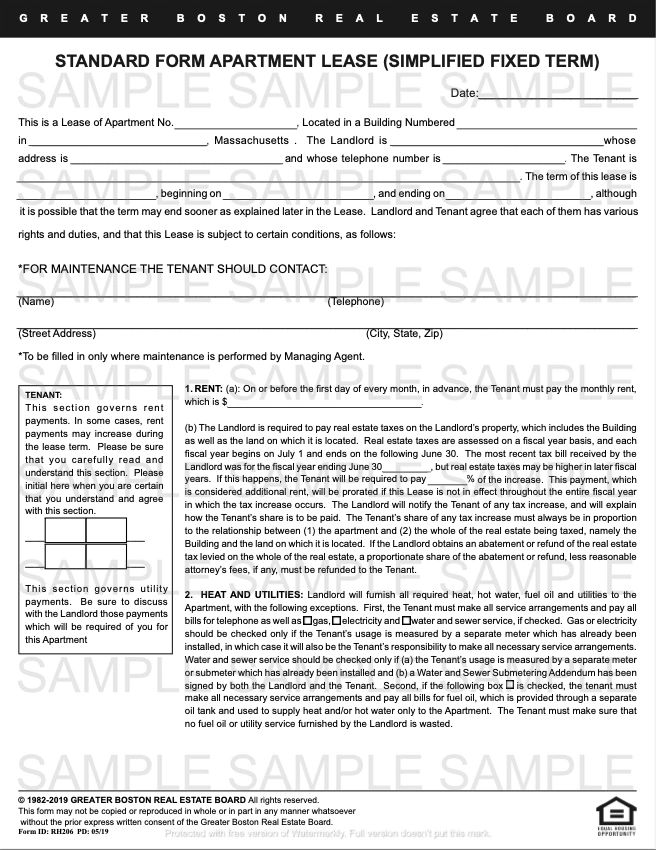 Sample Apartment Lease