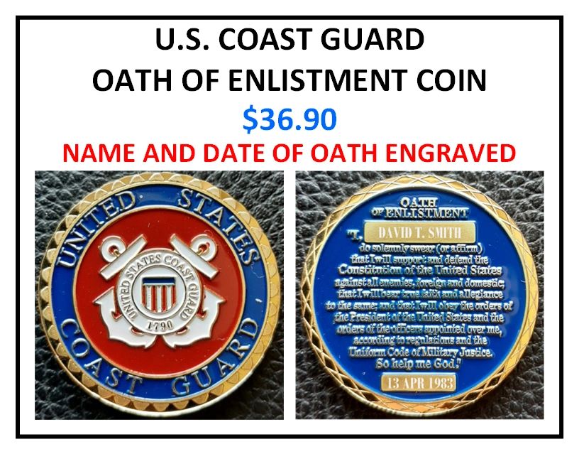 Challenge Coin: ENGRAVED US Coast Guard Oath of Enlistment Coin