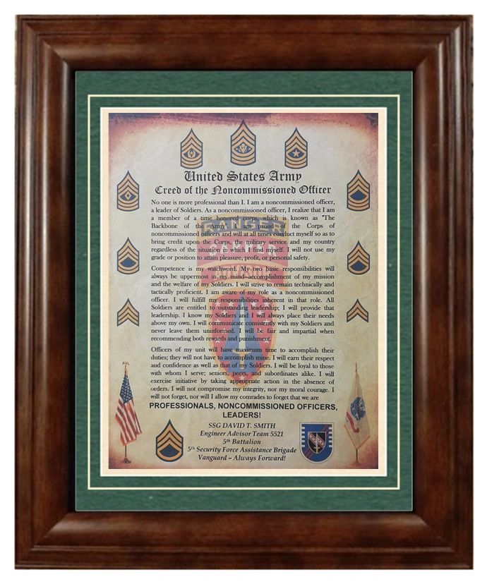 BEST US Army Creed of the Noncommissioned Officer NCO Creed Aged ...