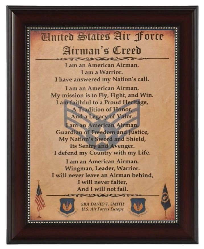 BETTER US Air Force Airman's Creed PERSONALIZED (with Coin Option)