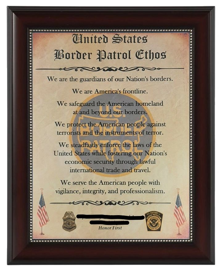 BETTER Border Patrol Ethos Aged Parchment Framed PERSONALIZED