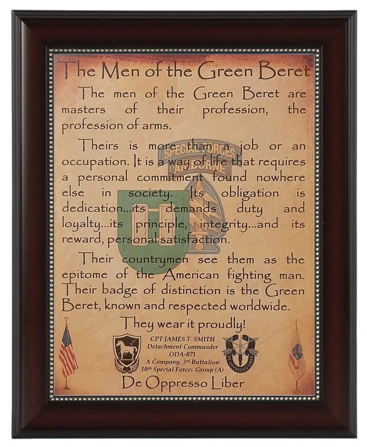 BETTER US Army Special Forces MEN OF THE GREEN BERET Aged Parchment ...