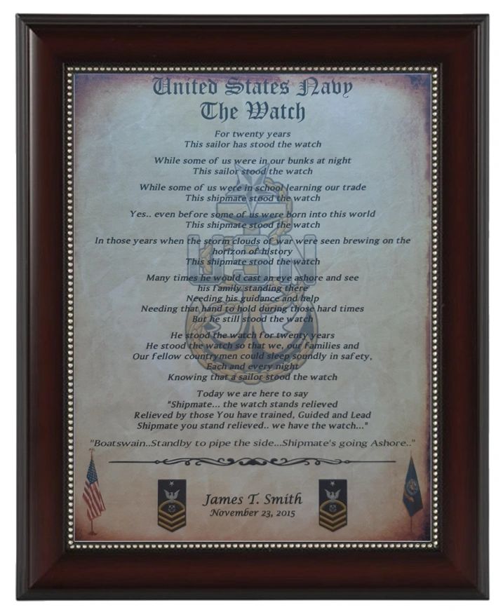 BETTER US Navy Chief Petty Officer CPO RETIRED "The Watch" Aged ...