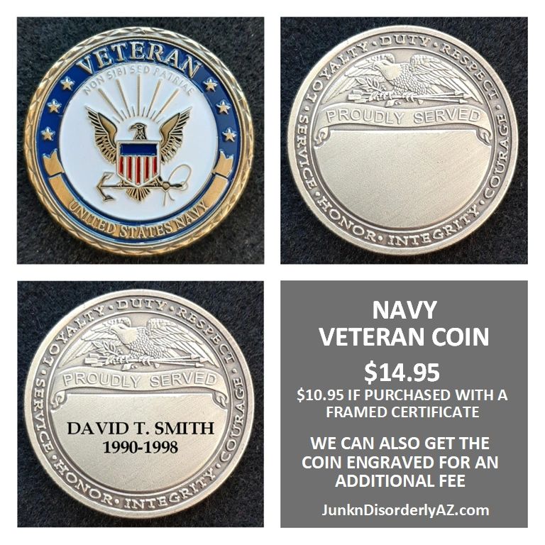 Challenge Coin: Navy Veteran (Engraving Available)