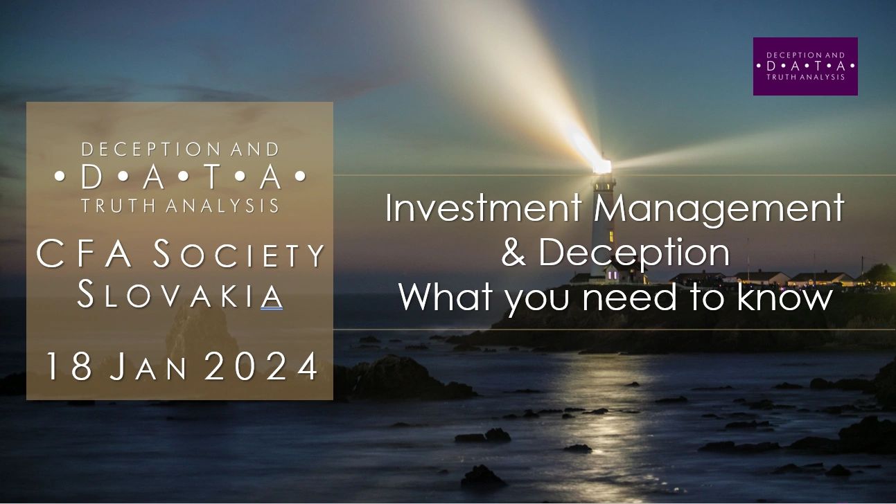 Investment Management & Deception: What you need to know