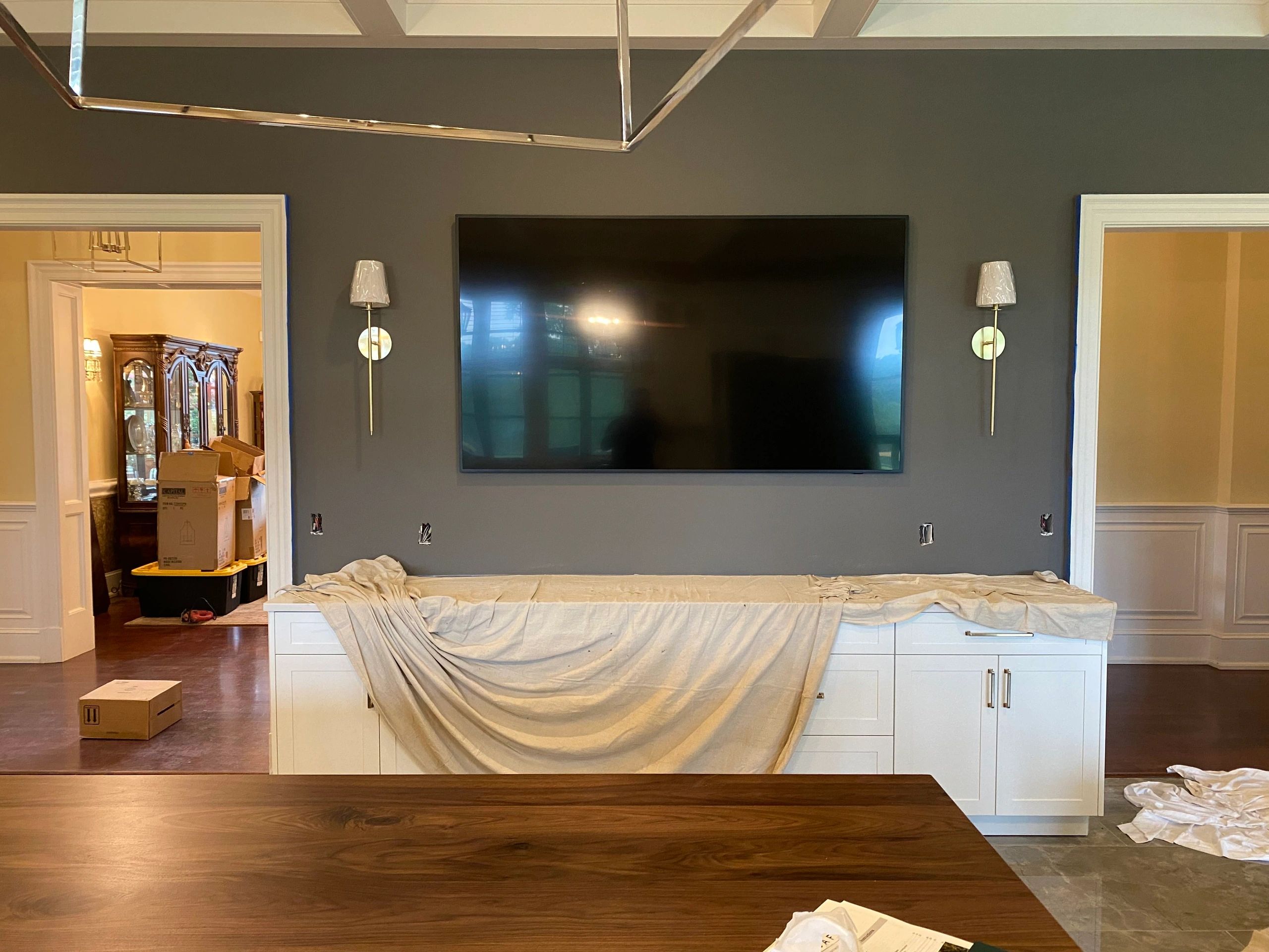 Update (The Largest Kitchen TV install)