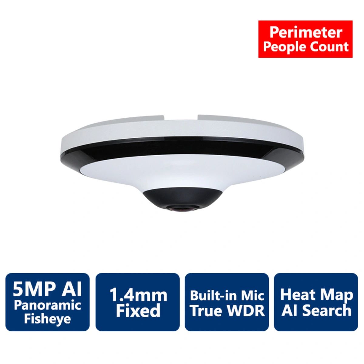 5MP REAL TIME PANORAMIC AI PERIMETER IP FISHEYE (CAM-IP9055-AI)