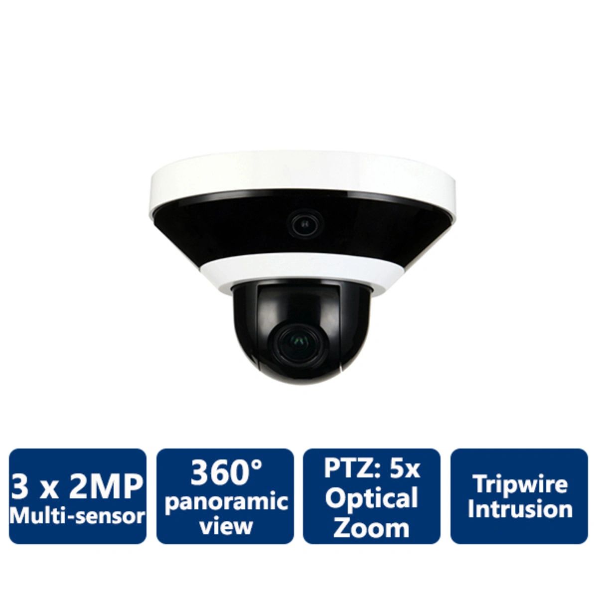 3X2MP MULTI-SENSOR IP 360° FIXED CAMERA + PTZ CAMERA(CAM-IP96052-360)