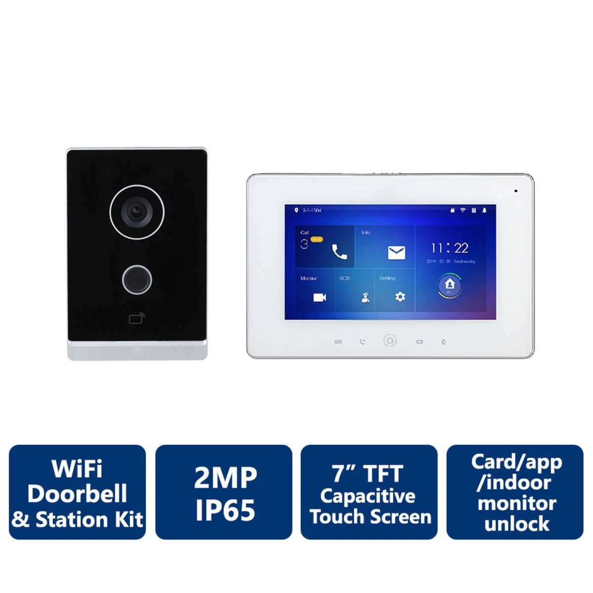 IP VILLA WI-FI DOOR STATION & WI-FI INDOOR MONITOR KIT(VDP-DH-HAC-KTW01)