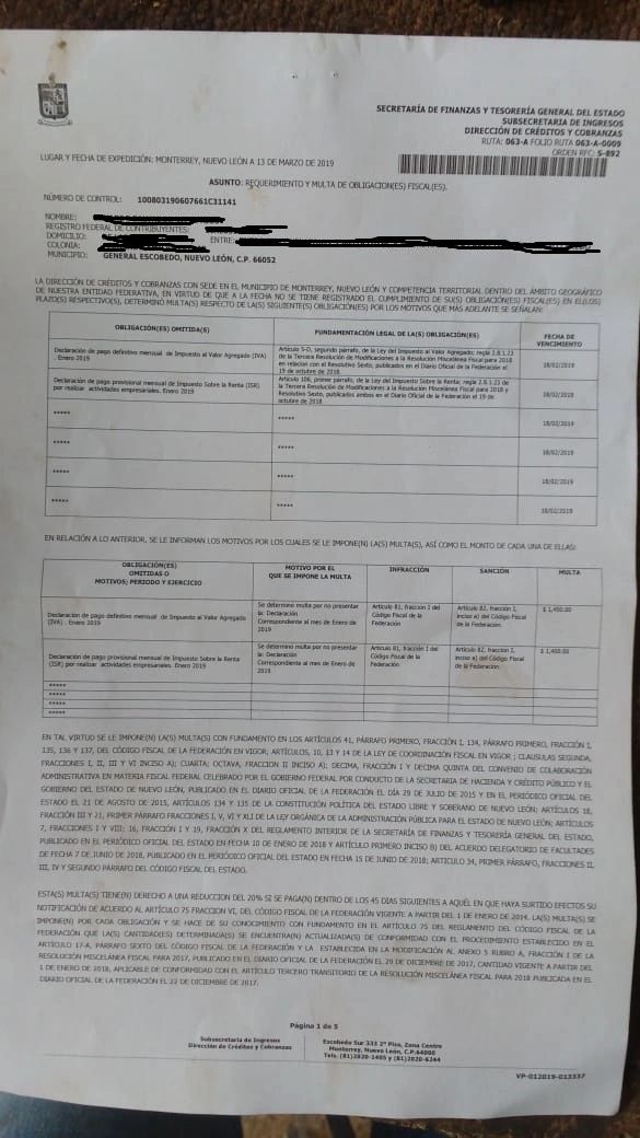MULTAS SAT Y GOBIERNO DEL ESTADO NUEVO LEON