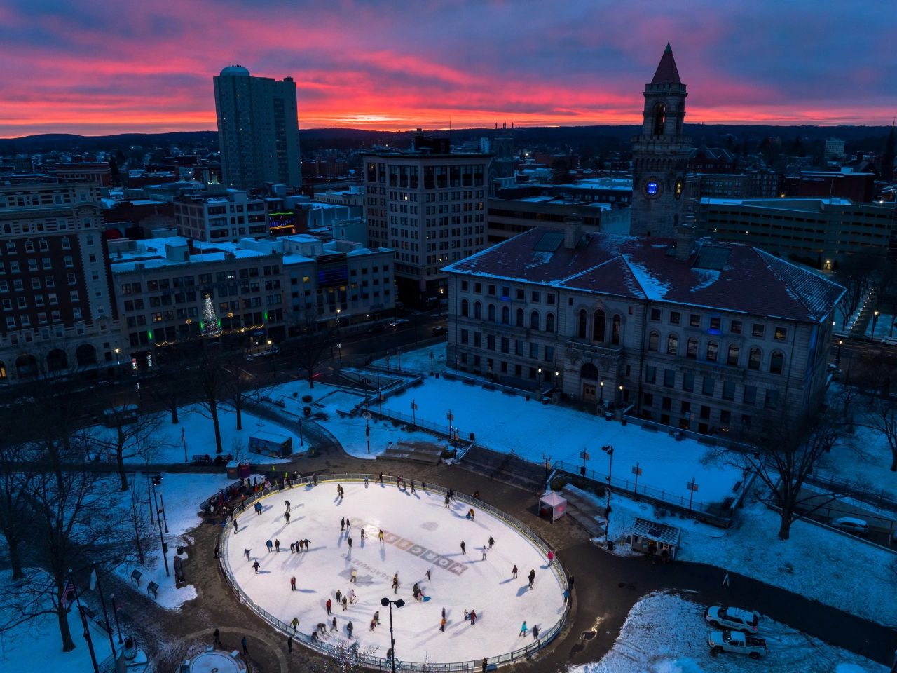 Skate for free on Worcester's oval ice rink