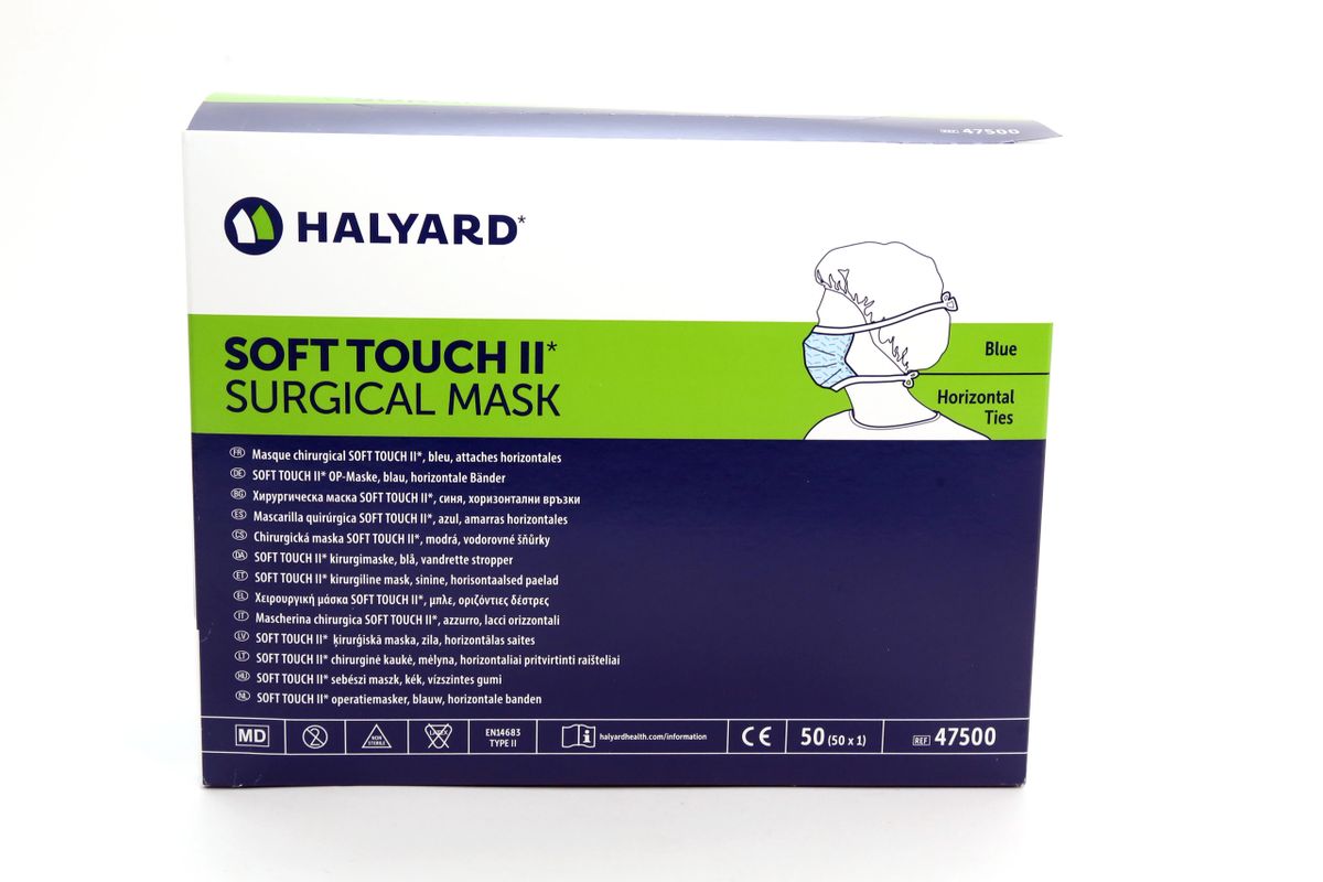 Halyard 47500 Soft Touch II Surgical Mask Box/50