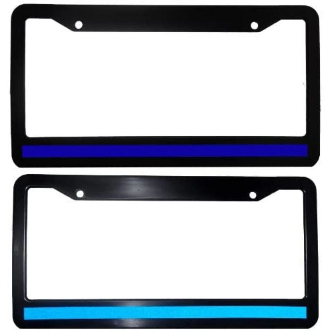 Reflective Thin Blue Line License Plate Frame