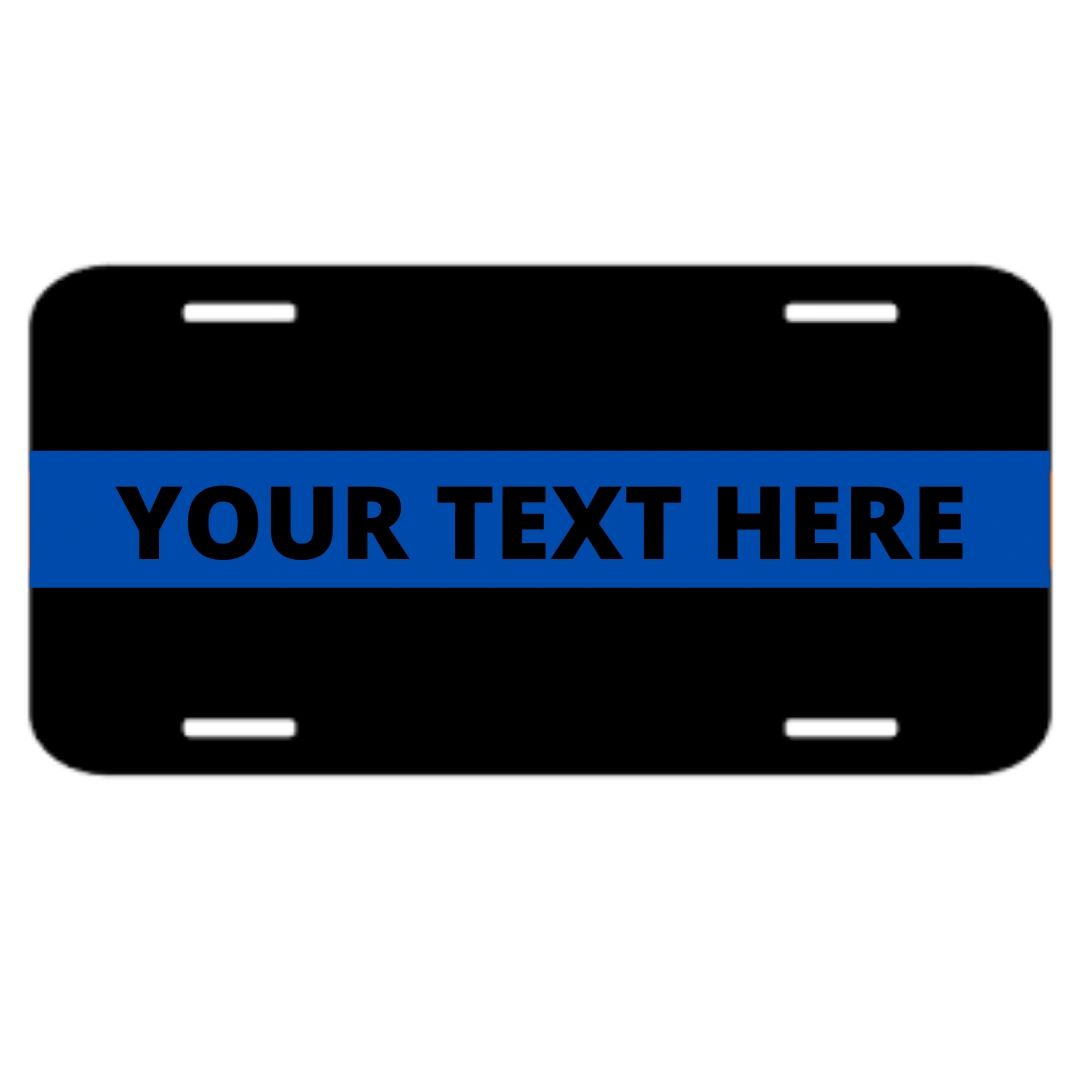 Custom Personalized Text Reflective Thin Blue Line License Plate Gift