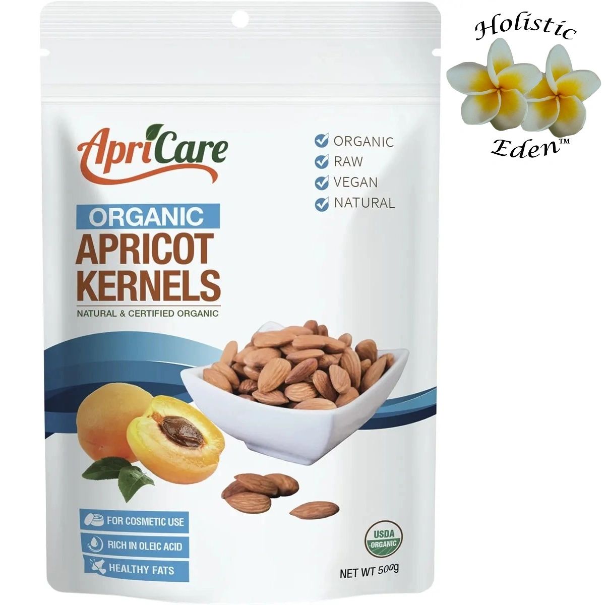CERTIFIED ORGANIC RAW Apricot Kernels 500G APRICARE